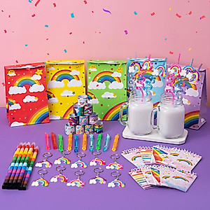 DMIGHT rainbow party favors, 120 pcs rainbow party supplies Rainbow Gift for Kids Birthday Party Decorations Baby Shower Goodie Bag Filles Supplies