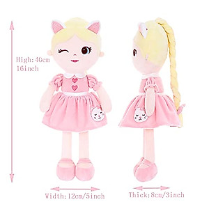 Lazada Baby Doll Soft Plush Girl Toys Kitty Girls with Braids Pink 16"