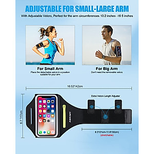 Running Armband [3D Design] with AirPods Bag, Running Phone Holder for iPhone 15 14 13 12 11 Pro Max Plus, Samsung S24 S23 S22 S21 [Up to 6.9 Inch], Gym Workouts Sports Arm Band with Card Holder