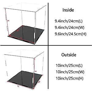 A+ DESIGN Clear Acrylic Display Case Assemble Collectibles Box Alternative Glass Case for Display Action Figures Home Storage & Organizing Toys (10x10x10 inch; 25x25x25 cm)