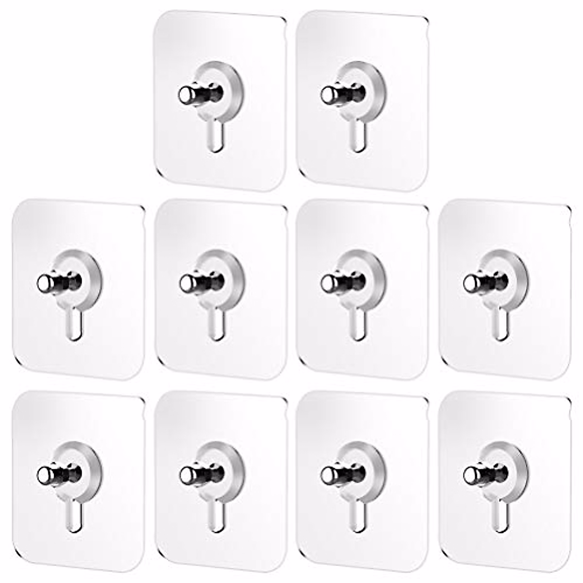 Cabilock Shower Curtain Hooks Shower Curtain Hooks Wall Hooks 10pcs Adhesive Hooks Self-Adhesive Hooks Adhesive Pads Wall Screw Stickers Shower Curtain Hooks Wall Hooks Wall Hooks