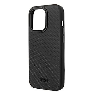 CG MOBILE TUMI Phone Case for iPhone 14 Pro Max in Black Aluminum Carbon Pattern, Real Protective & Durable Case with Easy Snap-on, Shock Absorption & Signature Logo