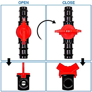 URATOT 6 Pieces Drip Irrigation Switch Valve 3/4 Inch Valve for 20mm Irrigation Tube, Hose Connectors Barbed Valve Suitable for Agricultura Garden