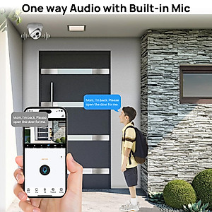 VIKVIZ 4K 8MP Full Color PoE IP Camera,Outdoor PoE Turret Security Camera with F1.0 Lens Super Aperture,24/7 Full Color Night Vision,Human/Vehicle Detection,Built-in Mic,IP67,ON-VIF