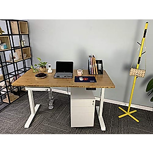 VWINDESK 60Inch Natural Bamboo Desk Table Top Only, Matching with Electric Adjustable Standing Desk Frame, Durable, Sustainable with 80mm Grommet Holes(30" x 60" x 1") Round Angle