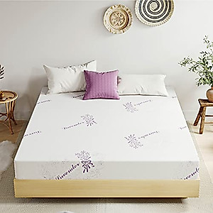 Dyonery Lavender Twin Memory Foam Mattress 8 Inch, Bed in a Box, CertiPUR-US Certified, AeroFusion Memory Foam, Made in USA, Medium, 38”x75”x8”, Purple