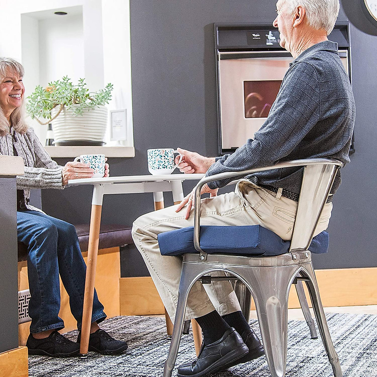 DMI Seat and Chair Cushion for Office Chairs, Wheelchairs, Scooters, Kitchen Chairs or Car Seats, FSA HSA Eligible, for Support and Height while Reducing Stress on Back, Tailbone or Sciatica