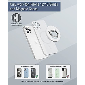 B-Land Magnetic Phone Ring Holder Compatible with MagSafe,Adjustable Finger Ring Grip, Removable for Wireless Charging,Only for iPhone 13, 13 Pro, 13 Mini, 13 Pro Max, 12, 12 Pro, 12 Mini,12 Pro Max