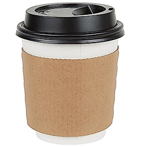Pantryware Essentials PE Coffee Sleeves-100 Coffee Sleeves Fits, 10 oz. - 20 oz. Cups (Pack of 100), Natural Kraft