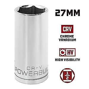 Powerbuilt 640841 1/2-Inch Drive 27mm Deep Socket