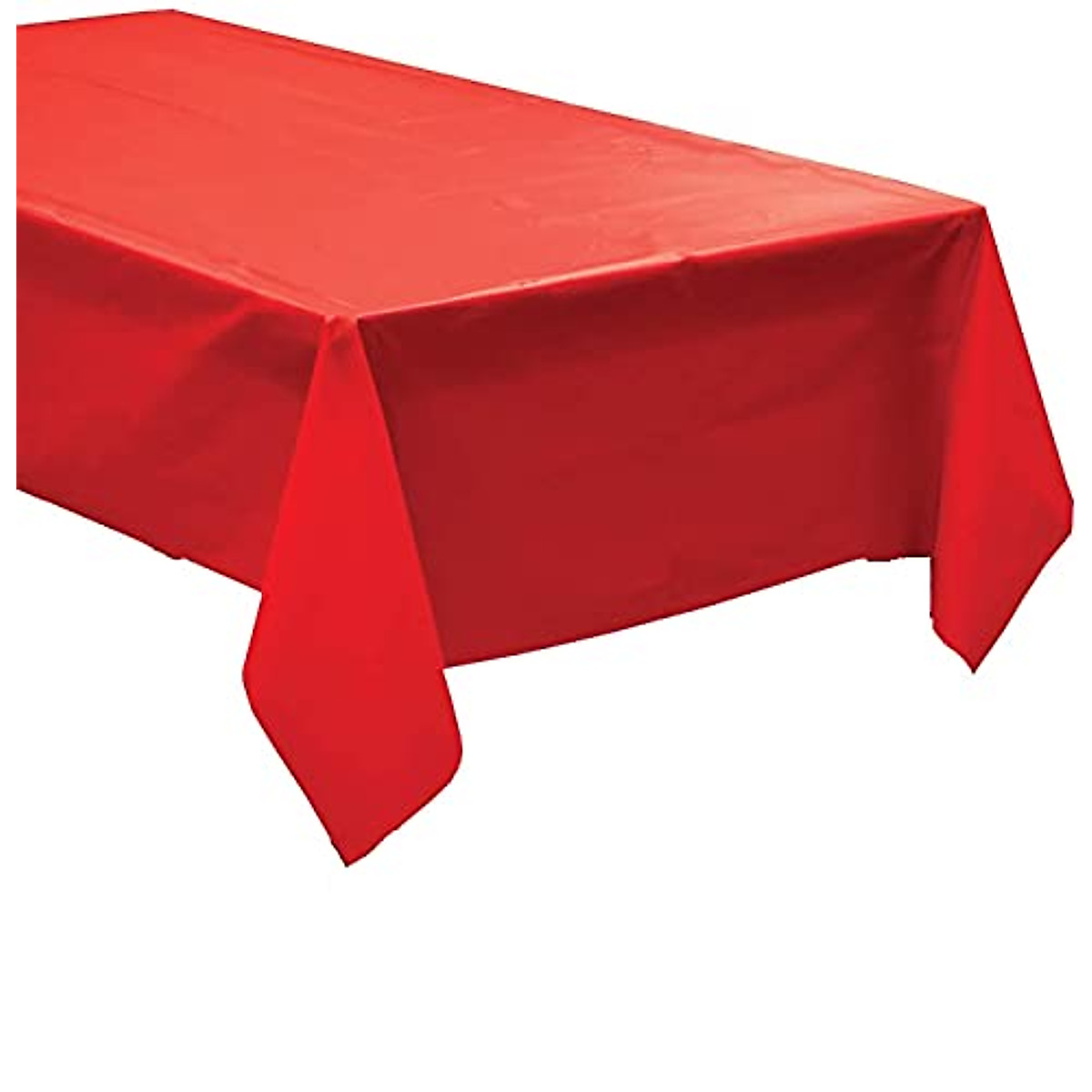 QQOUTLET Pack of 4: Disposable Plastic Tablecloths/Table Covers, 54 x 108 inches Each (Red)