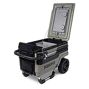Igloo 70 Qt Premium Trailmate Wheeled Rolling Cooler, Olive Green