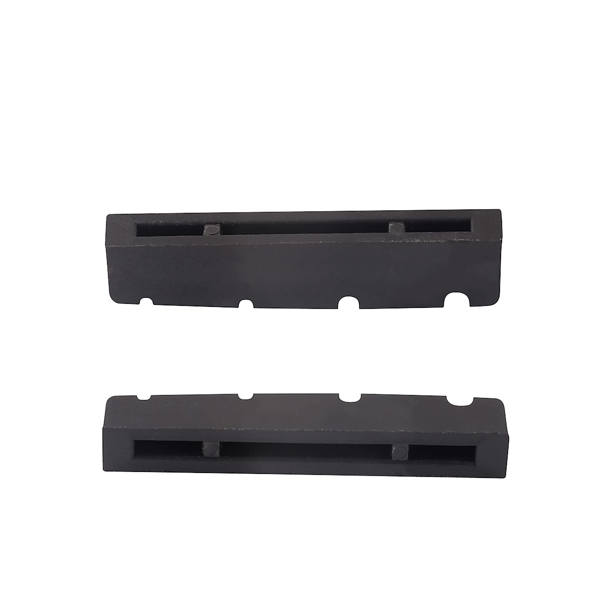 Metallor 4 String Graphite Bass Guitar Nut Pre-Slotted Top Nut Compatible with PB Bass Black 43 x 9 x 6mm Set of 2pcs.