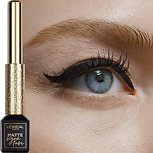 L'Oreal Paris Makeup Matte Signature Liquid Dip Eyeliner, Waterproof, Precise and Easy Application, All Day Wear, Vivid Matte Finish, Black, 0.07 fl; Oz.