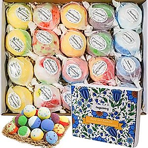 Nagaliving Bath Bombs Gift Set, 20 Wonderful Fizz Effect Handmade Bath Bombs for Valentine’s Day, Christmas, Mother’s Day, Father’s Day, Children’s Day, Birthday, Thanksgiving Day& Any Anniversaries
