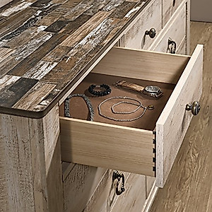 Roundhill Furniture Imerland Bed White-wash Finished 6-Piece Sleigh Headboard Bedroom Set, King