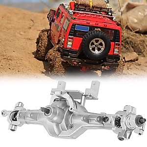 Dilwe RC Car Metal Front Axle Upgrade Part for HSP 94180/RGT 18000 1/10 Crawler-Type Truck Toy Cars, RC Axles CNC Metal RC Axles RC Accessories(Silver)