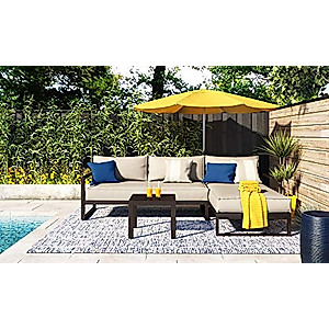 Serta Modern Outdoor Patio Furniture Collection with Bronze Metal Frame Finish, Sectional