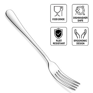 Dinner Forks Set of 12, ENLOY 8 Inches Food Grade Stainless Steel Silverware Forks, Table Forks, Flatware Forks, Flatware Cutlery Forks for Home Kitchen, Mirror Polished Dishwasher Safe