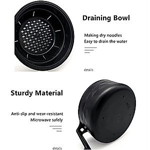 Ramen Cooker Ramen Bowl Set with Chopsticks Microwave Noodle,College Dorm Room Essentials for Girls for Boys Apartment-Black