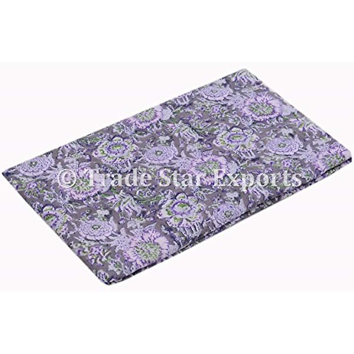 Trade Star 3 Yard Block Print Dressmaking Fabric 100% Cotton Floral Print Fabric for Sewing Crafting Ethnic Running Natural Dye Sanganeri Indian Fabric by The Yard Width 44 Inches (Pattern 4)