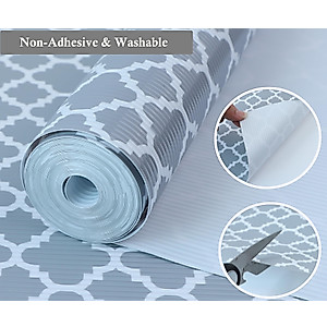 Cabinet Shelf Liner Non Adhesive 10 Inch Wide X 20 Ft Kitchen Drawer Liners Non Slip Waterproof Refrigerator Shelf Liners Thickened Cupboard Liner for Bathroom Pantry