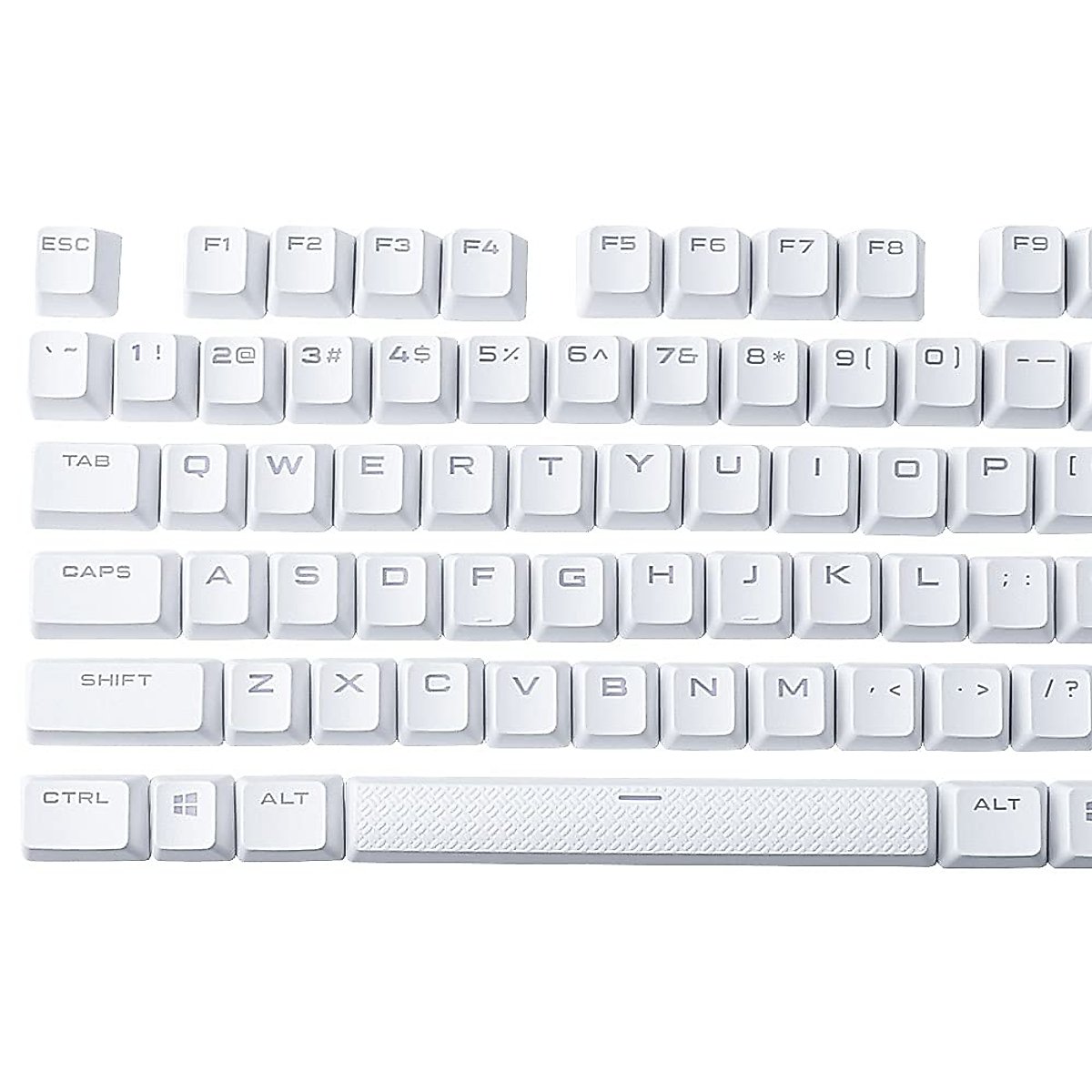 PBT Double-Shot Full Set 104 Key keycaps US Layout Replacement for Corsair K70 RGB MK.2 SE Mechanical Keyboard (White)