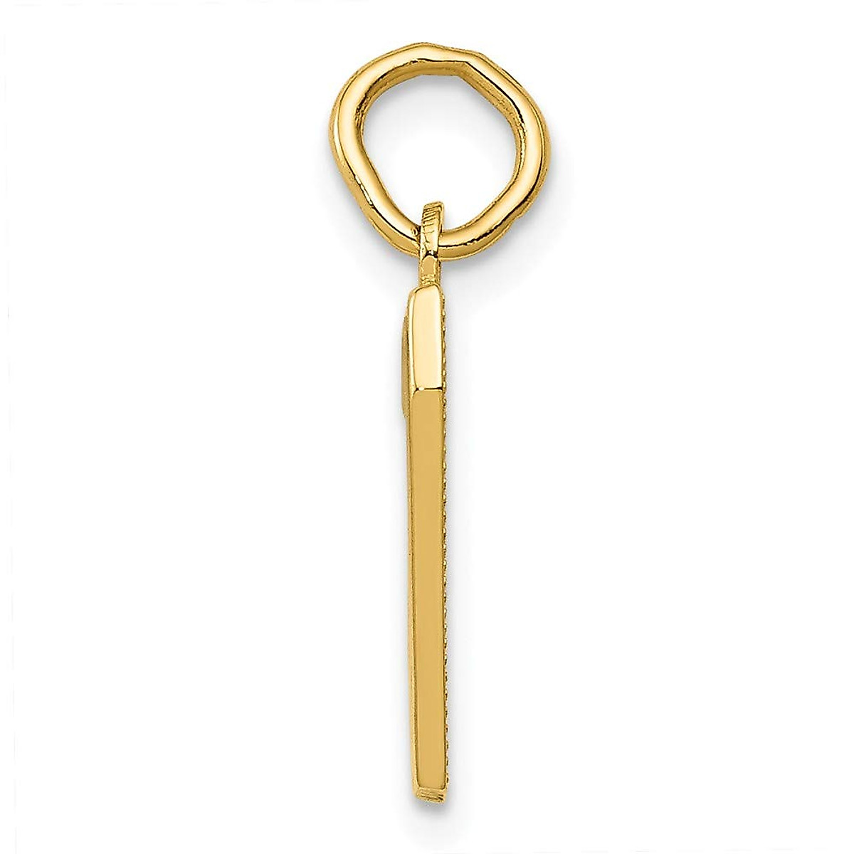 Solid 14k Yellow Gold Casted Small Number 7 Charm Pendant - 20mm x 7mm