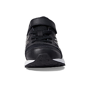 New Balance Fresh Foam 650 V1 Hook & Loop Running Shoe, Black/Metallic Silver/White, 4 Wide US Unisex Big_Kid