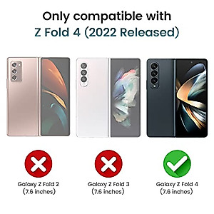 Ruky for Galaxy Z Fold 4 Case, Full Body Cover with Built-in Screen Protector Hard PC Ultra-Thin Anti-Scratches Shockproof Protective Phone Case for Samsung Galaxy Z Fold 4, Black