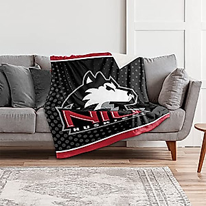 Northern Illinois University Blanket, 50"x60" Logo Dots Silky Touch Sherpa Back Super Soft Throw Blanket