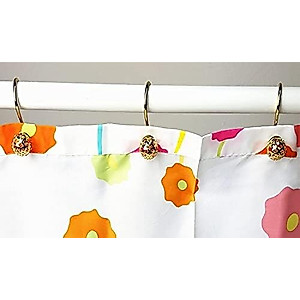 12 Count Gold Shower Curtain Rings Hooks Easy Roller Ball Shower Curtain Rings Hooks