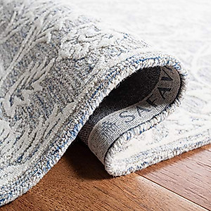 SAFAVIEH Glamour Collection 9' x 12' Blue/Ivory GLM651M Handmade Premium Wool Area Rug