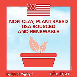Boxiecat Air Lightweight Premium Clumping Cat Litter -Extra Strength- Scent Free- 11.5 lb- Plant-Based Formula- Stays Ultra Clean, Probiotic Powered Odor Control, 99.9% Dust Free