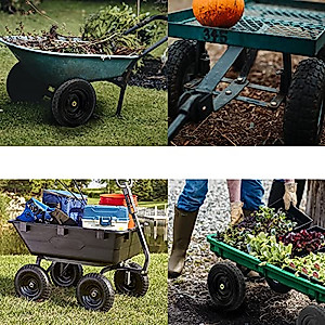 13" Flat Free Solid Tire and Wheel for Gorilla Carts Replacement Wheels,Wheelbarrow,Garden Cart,Trolleys,Hand Trucks and Yard Trailers(5/8" Bearings,Offset Hub 2.1") (2-Pack)