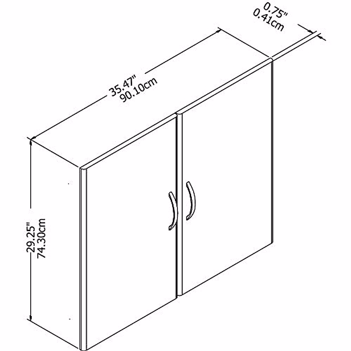 Bush Business Furniture Studio C Bookcase Door Kit in Storm Gray