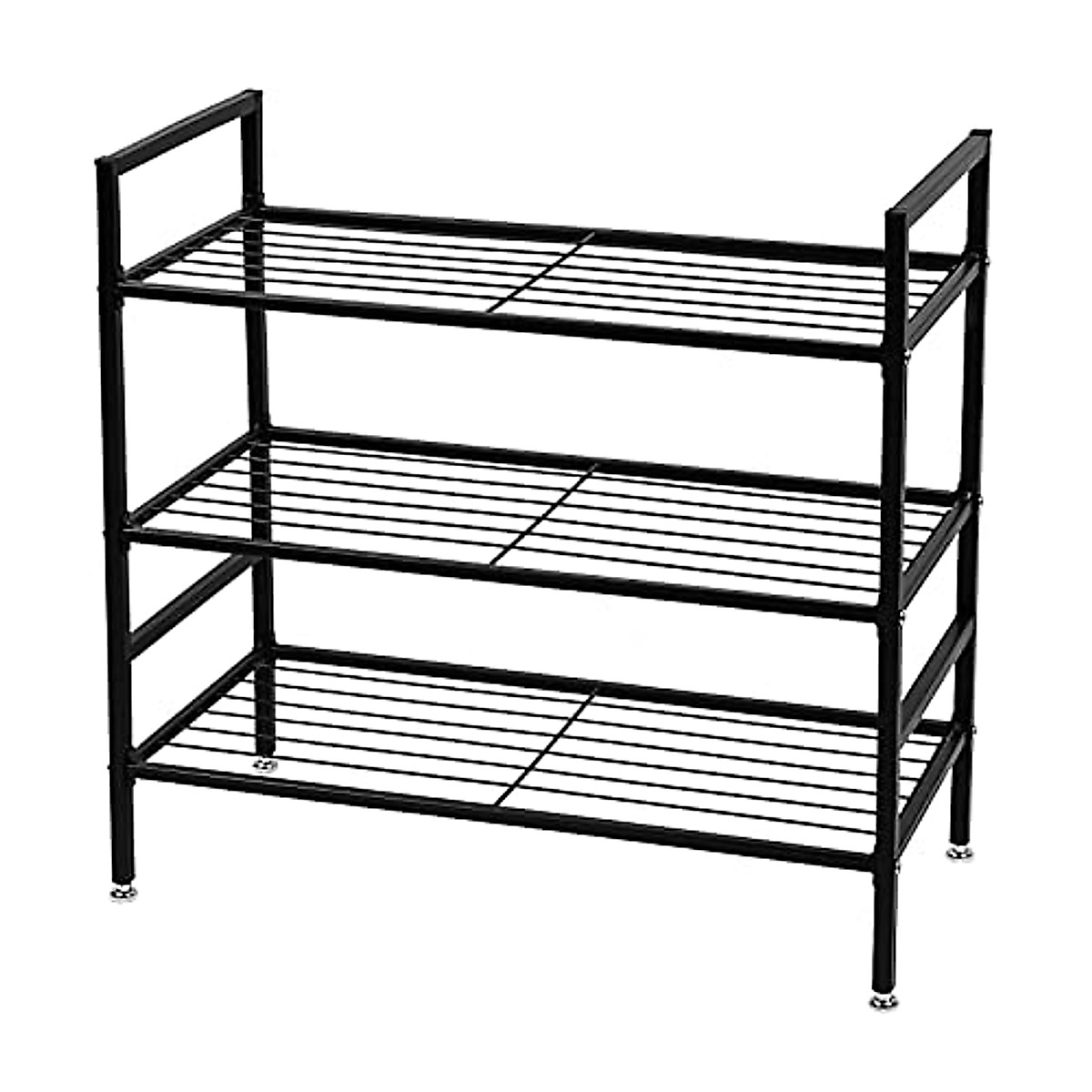 AmtoPm 3-Tier Metal Shoe Rack, Closet Shoe Racks Organizer, Black ...