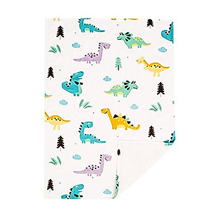 Brandream Dinosaur Crib Bedding Set 3-Piece Babay Boy Nursery Set Woodland Theme | Includes Baby Blanket, Crib Sheet, Crib Bed Skirt