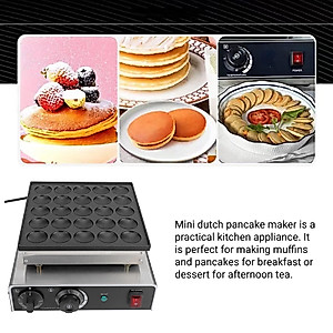 Mini Dutch Pancake Maker,Waffle Pancakes Maker Machine 950W 25 Holes Nonstick Electric Dorayaki Maker Machine for Bakery Home Kitchen Restaurant Bar (12.99X12.68X6.69Inch)
