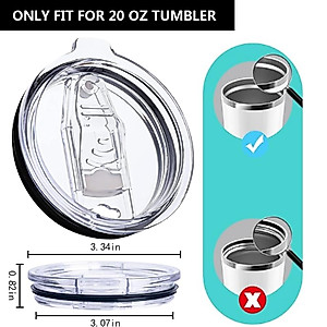 LEIOH 4 Pack 20 oz Tumbler Lid, Replacement Lids Compatible for YETI 20 oz Tumbler,Travel Mug,Spill Proof Splash Resistant Silicone Sliding Covers,Straw Friendly, BPA Free