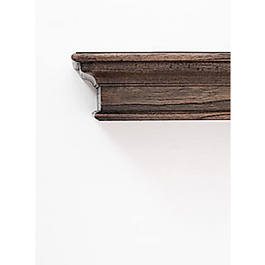 NovaSolo Halifax Mindi Wood Floating Wall Shelf - Long in Black Wash