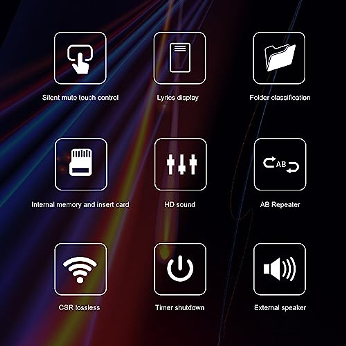 16GB MP3 Player with Bluetooth 5.0, Portable HiFi Lossless Sound, Music mp3 mp4 Player for Kids, with Dictionary FM Radio Recorder, Supports up to 128GB