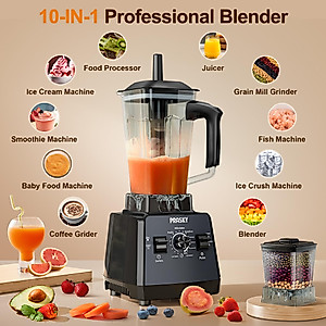 Professional Blender,Smoothies Blenders, PRASKY Max.2400Watts/1000Watts Blender and Grinder Combo 25000RPM Powerful Kitchen Blender 68oz BPA Free 2 Containers Countertop Blenders Ice Crushing, Juice