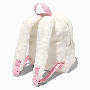 Claire's Club Furry Unicorn Star Patch Backpack | Magical White