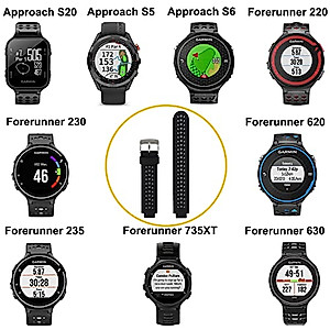 Replacement Smart Wrist Watch Accessory Band Strap for Garmin Forerunner 220/230/235/620/630/735XT/235Lite, One Size