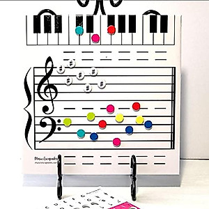 Hztyyier Magnetic Dry Erase Board Note Reading Borad Small Dry Erase Whiteboard for Music Teacher Teaching Piano Teacher