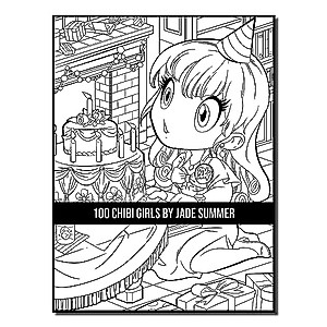 100 Chibi Girls: An Adult Coloring Book Collection with Cute Girls, Fantasy, Horror, Christmas, and More!