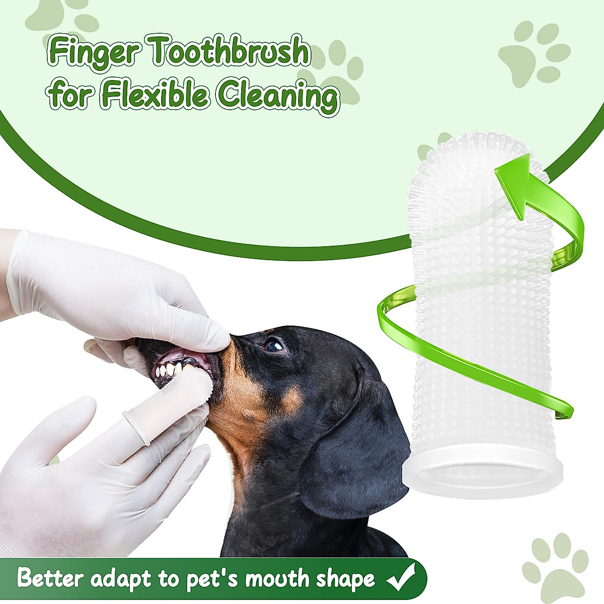 4 Pack Cat Dog Toothbrush 360 ° Silicone Soft Dog Cat Toothbrush 360 ° with Finger Toothbrushes Cat Dog Tooth Brushing Kit Canine Dental Care for Small Medium Large Breed Dogs Cats Puppy Doggie Kitten