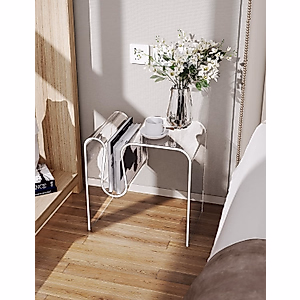 solaround Acrylic Side Table, Small End Table for Living Room,Bedside Table for Bedroom Lucite Nightstand (1, Clear, 17.7 * 17.7 * 11.8)