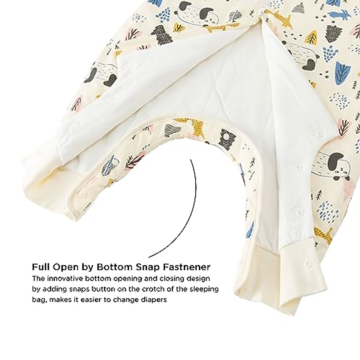 Duomiaomiao 1.5 TOG Toddler Sleep Sack 24-36 Months 100% Cotton Four Season Baby Sleep Sack with Feet, Breathable Comfy Toddler Wearable Blanket